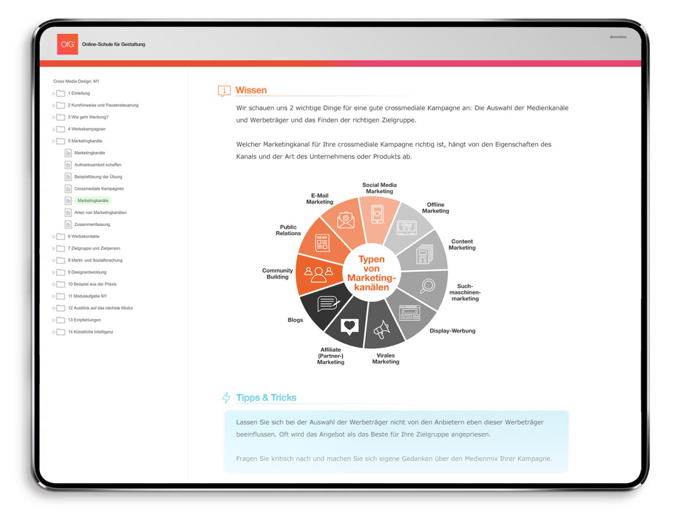 Crossmedia Design: Online-Fortbildung Kommunikation